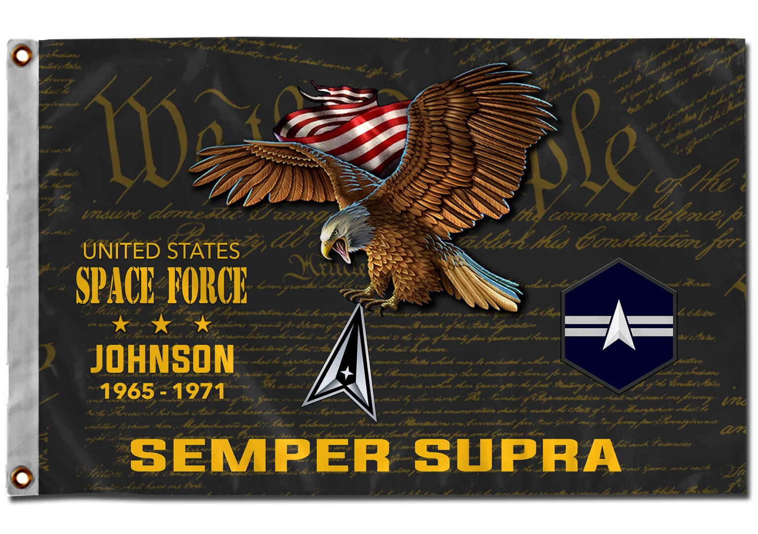 US Space Force – Flying Flag 3×5 Feet(90×150 Cm) – Proud US Veteran