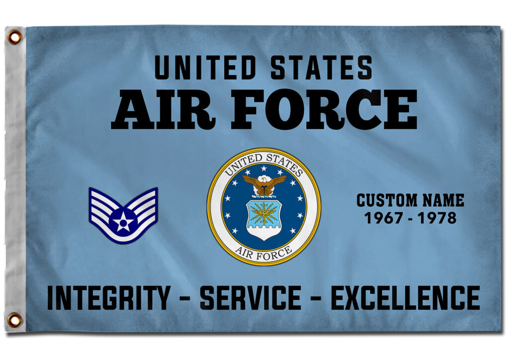 US Air Force, E 8 Air Force Senior Master Sergeant – Flying Flag 4×6 Feet(123×183 Cm) – Proud US ...