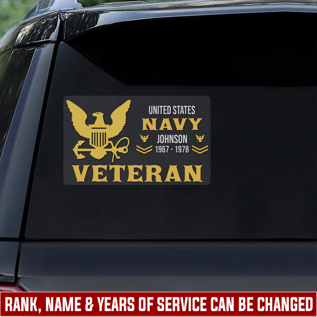 US Navy, Anchors Aweigh – Car Sticker – Proud US Veteran
