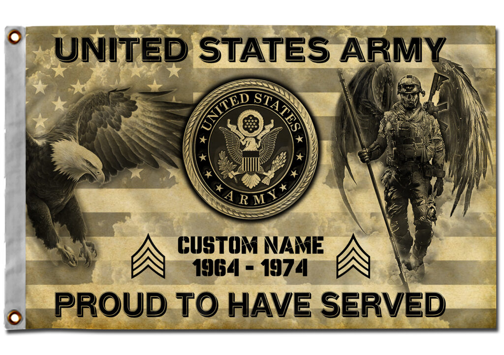 US Army, Proud Veteran – Flying Flag 5×8 Feet(152×244 Cm) – Proud US Veteran
