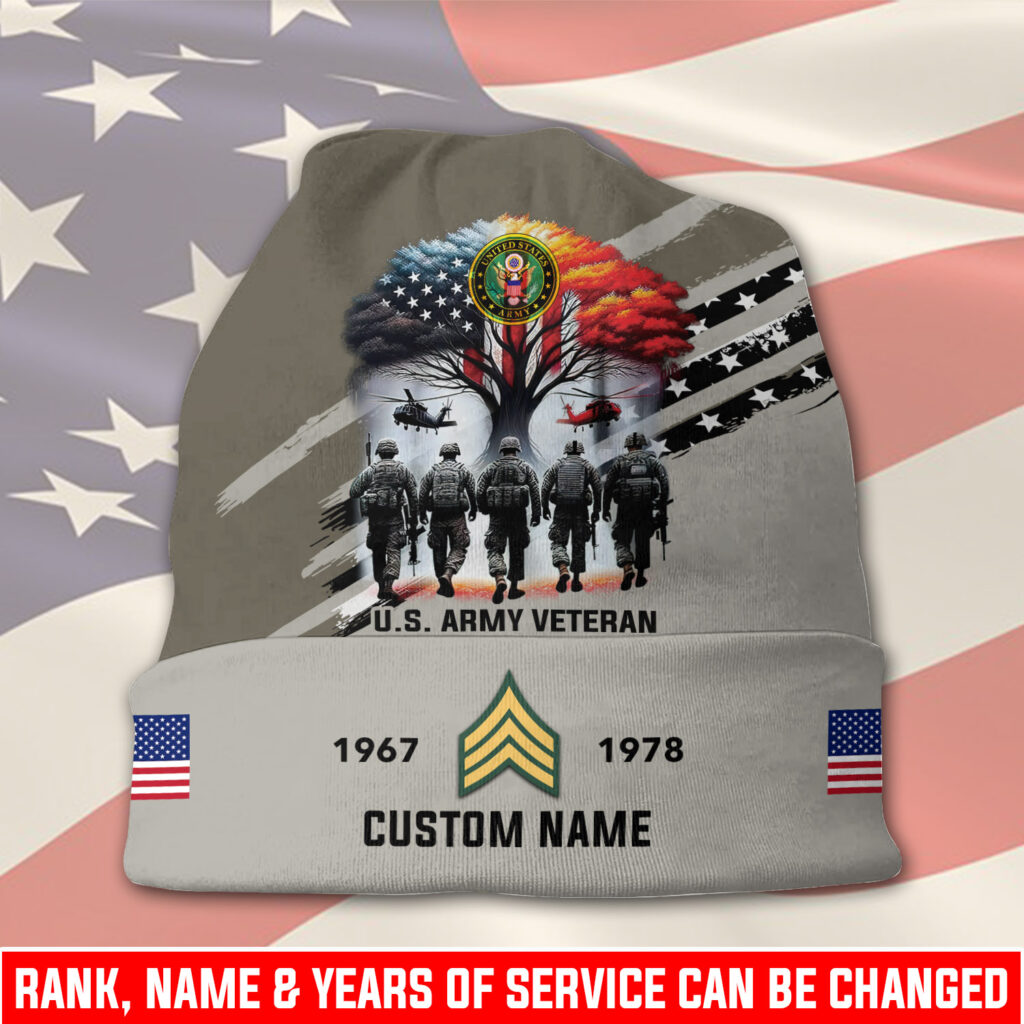 US Army, Served With Pride – Full-Printed Beanie Hat – Proud US Veteran