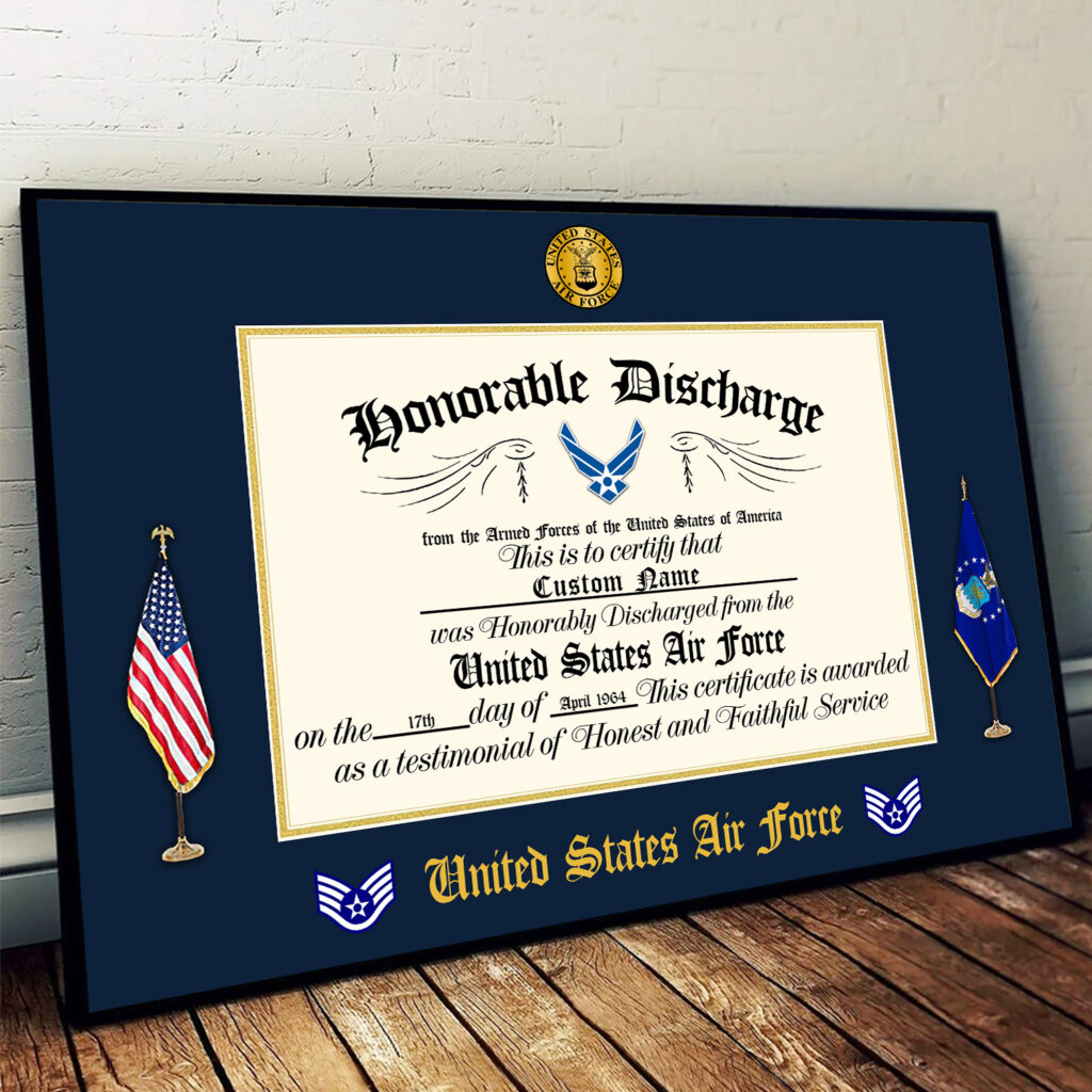 US Air Force, Proud Veteran – Poster With Frame 16x12in (Recommended) – Proud US Veteran