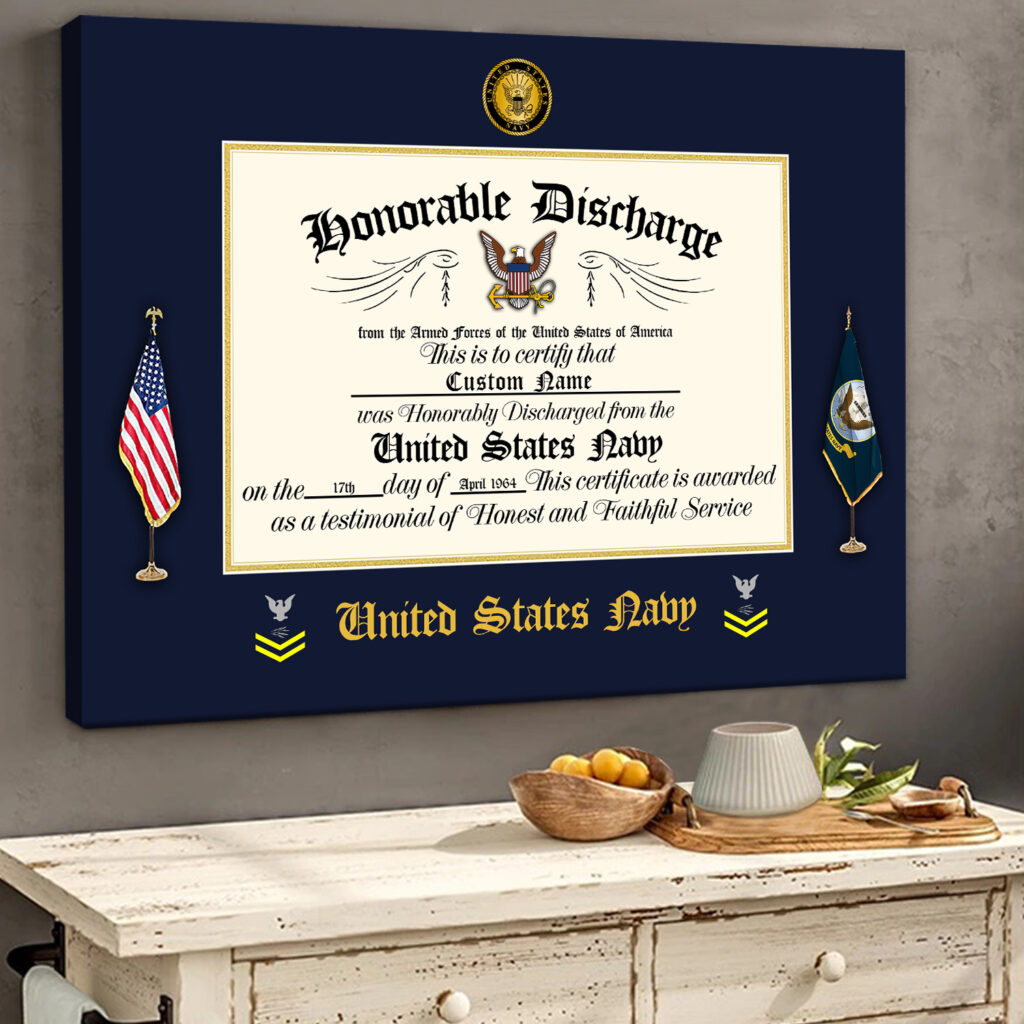 US Navy, Anchors Aweigh – Canvas (With Frame) 20x16in – Proud US Veteran