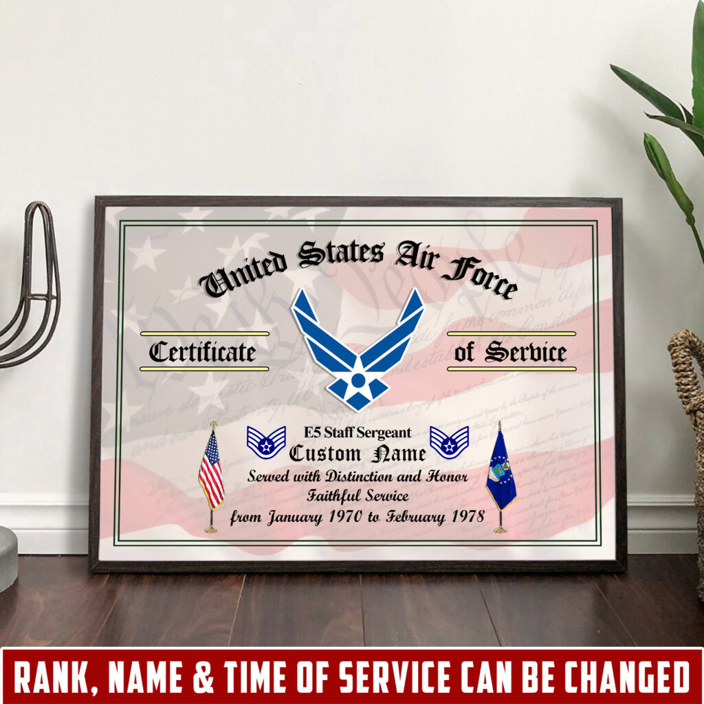 US Air Force, E 2 Air Force Airman – Poster With Frame 16x12in (Recommended) – Proud US Veteran