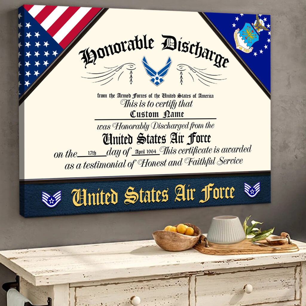 US Air Force, E 8 Air Force First Sergeant – Canvas (With Frame) 20x16in – Proud US Veteran