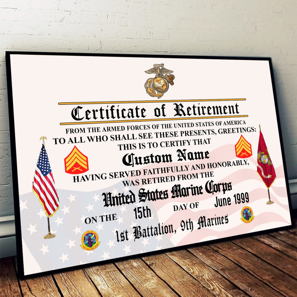 Marine Battalion, Served With Pride – Poster 36x24in – Proud US Veteran