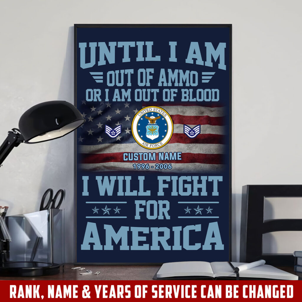 US Air Force, E 8 Air Force Senior Master Sergeant – Poster 24x16in – Proud US Veteran