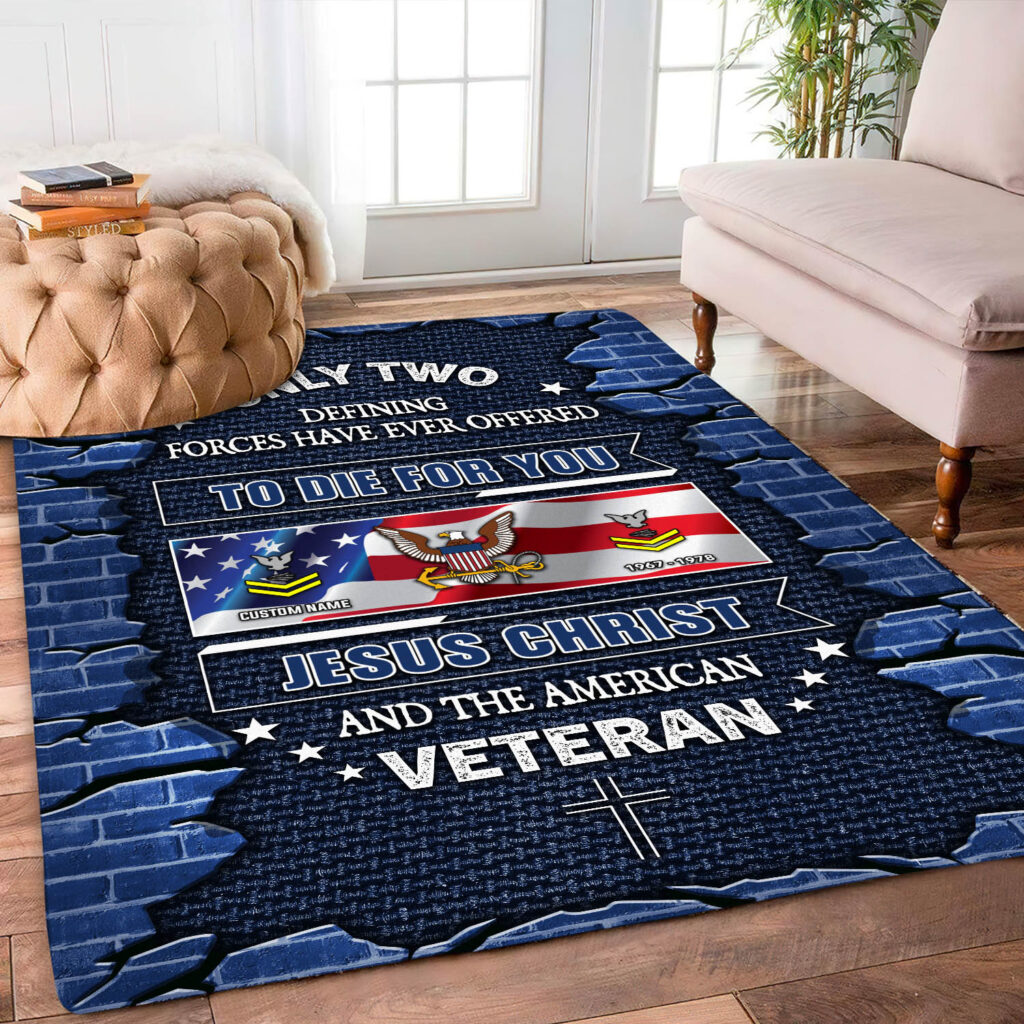 US Navy, Anchors Aweigh – Rug 48x63in – Proud US Veteran